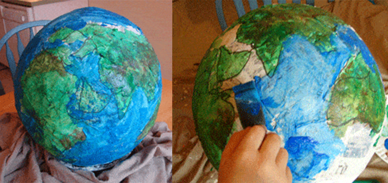 DIY Paper Mache Globe Trash Free Hawaii